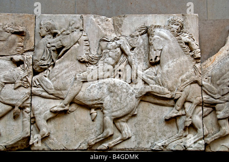 Elgin Marbles from the Parthenon in Athens at the British Museum London England U K UK Great ...