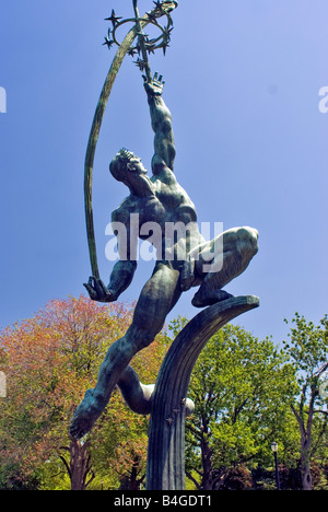 The Rocket Thrower statue Worlds Fair New York Stock Photo - Alamy