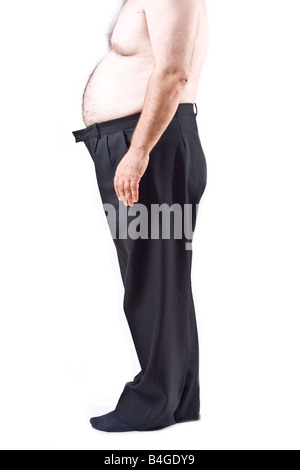 Fat man isolated on white Stock Photo - Alamy