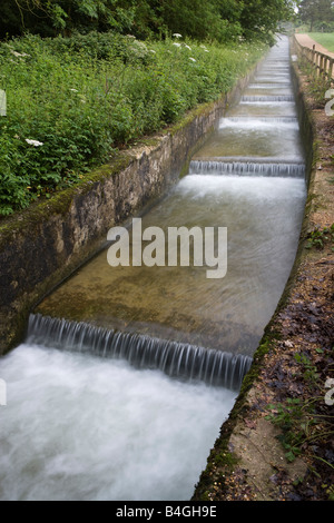 Water flowing from reservoir overflow. Overflow from Yarrow reservoir ...