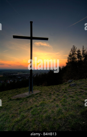 Field plants at sunset. The sunsets below the horizon creating ...