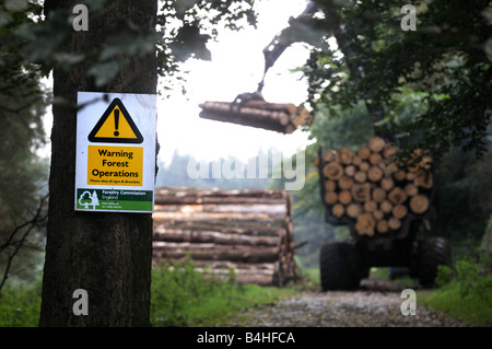 Forestry operations health and safety/ danger warning sign Stock Photo ...