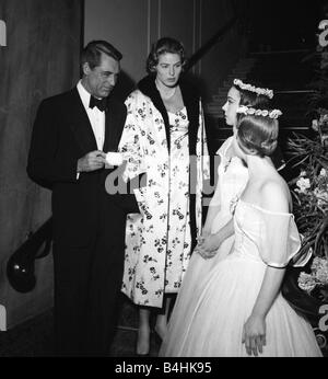 Cary Grant and Ingrid Bergman between takes filming Indiscreet at the ...