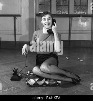 Actress Jean Marsh aged 17 posing witha telephone April 1952 Stock ...