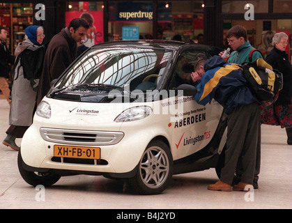 Swatch smart car in Glasgow Central Station January 1999 Stock Photo ...