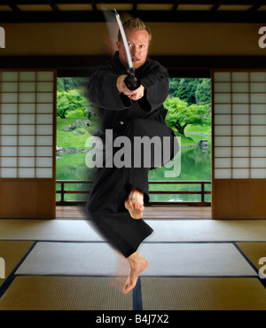 Japanese martial arts with katana sword Stock Photo - Alamy