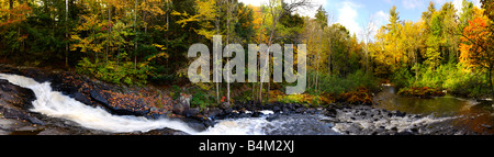 Stubb’s waterfall in the forest in Arrowhead Park in early autumn Stock ...