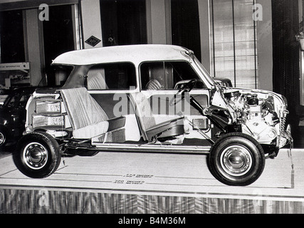 Mini car cut in half at Enginuity Museum in Coalbrookdale, Shropshire ...