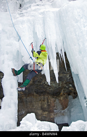 Ice climbing during Michigan Ice Fest at Pictured Rocks National ...