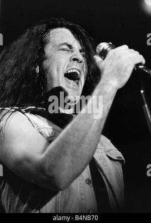 Ian Gillan singer with Black Sabbath pop rock group in 1983 and band ...