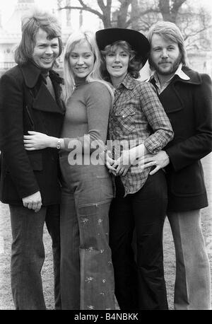 Abba the 1970s Swedish pop group consisting of Benny Frida Bjorn and ...