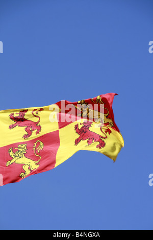 Old welsh flag emblem of Owain Glyndwr flying at National Eisteddfod of ...