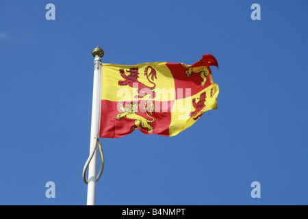 Old welsh flag emblem of Owain Glyndwr flying at National Eisteddfod of ...