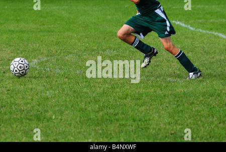 Football or soccer footwork from players at a high school or U18 or U17 ...