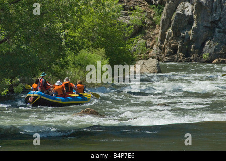 Raft shooting the Kern River, Sierra Nevada, California, USA Stock ...