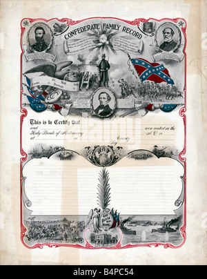The Confederate family record is a historical document detailing the ...