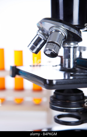 scientific microscope with eyepieces and lenses Stock Photo - Alamy