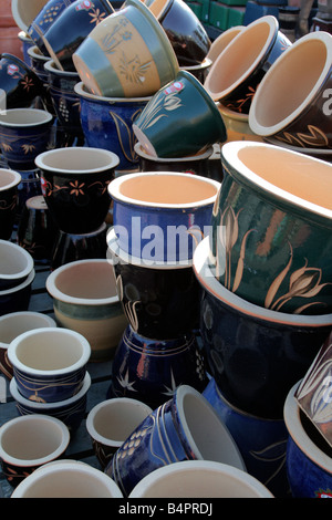 Terracotta garden pots for sale at a Garden Centre in England, UK Stock ...