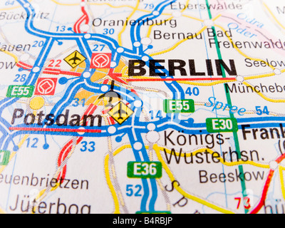 Close up of a map of Berlin city centre, Germany Stock Photo: 50533795 ...