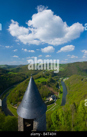 Luxembourg, Sure River Valley. Bourscheid, Chateau de Bourscheid Castle ...