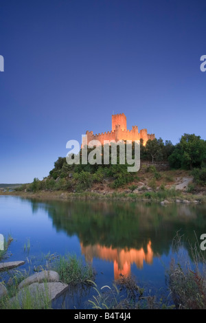 Almourol Castle, set on a island on Rio Tejo, Ribatejo Province ...