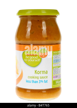 Korma cooking sauce by Sainsburys jar studio image isolated on a white ...