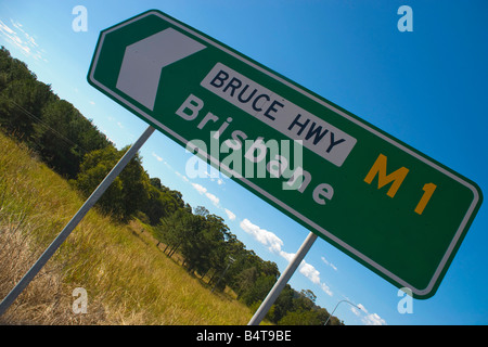 M1 major highway sign pointing to the city of Brisbane on the Bruce ...