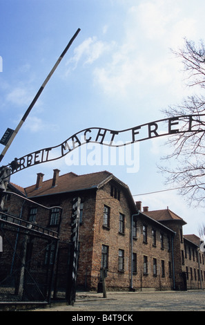 Auschwitz Gate Sign Stock Photo - Alamy