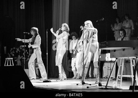 Abba Swedish Pop band November 1979 On stage at Wembley Arena Stock ...