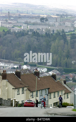 Gurnos housing estate Merthyr Tydfil South Wales UK empty house with ...