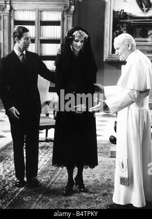 Pope John Paul II meets with Prince Charles and Princess Diana in the ...