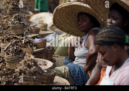 Dried fish vendors at Agbogboloshie market in Accra Ghana Stock Photo ...