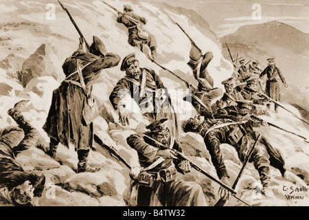 EASTERN FRONT, GERMANY - circa 1914 - German infantry soldiers in a ...
