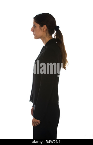 Side view of young slim woman in bikini posing with water gun Stock ...