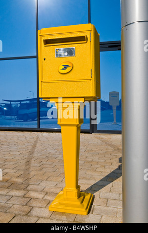 la poste yellow post box letters mail service france french europe ...