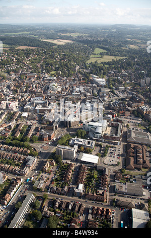 Aerial view of south east of Guildford Town Centre Onslow Street ...