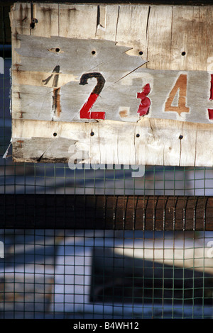 old faded wooden scoreboard at bowls bocce pitch Stock Photo - Alamy