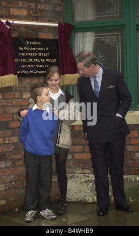 Prince Charles Dec 2000 Outside the Rovers Return pub with some of the ...