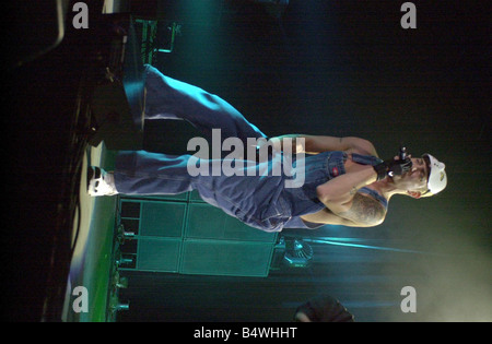 American rapper Eminem performing live on stage at a gig in London ...