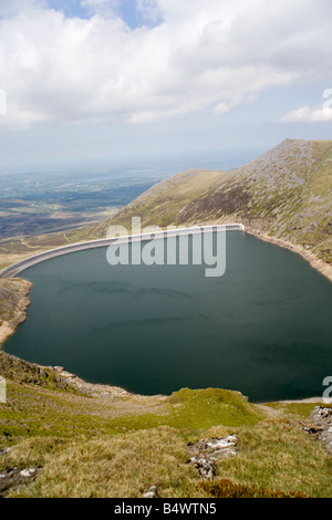 Elidir Fawr and Marchlyn Mawr Reservoir at sunset from Carnedd y ...