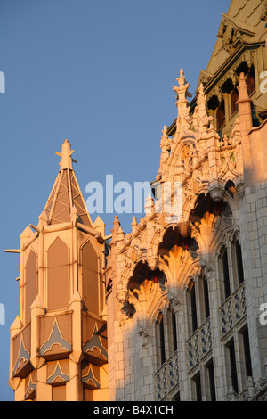 Landmark Woolworth Building, a terra cotta-clad gothic skyscraper, is ...