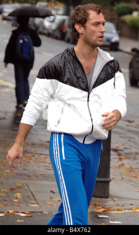 Jude Law jogging near his home in Maida Vale West London Stock Photo ...