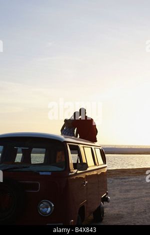 Van and sunset Stock Photo - Alamy