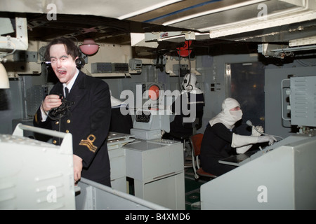 Control room in HMS Belfast the World War Two battleship moored on the ...