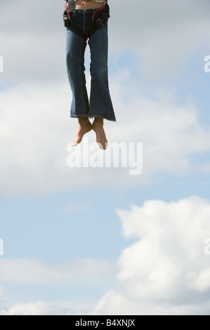 Girl bungee jumping Poplars Adventure Mega Maze Ferrensby Knaresborough ...