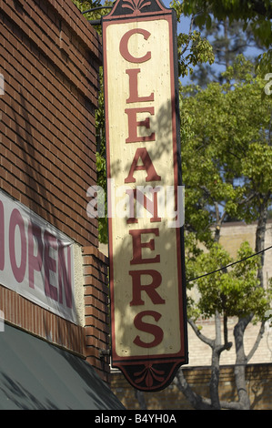Cleaners sign USA Stock Photo - Alamy