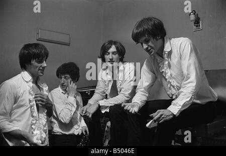 Ray Davies and Dave Davies of The Kinks pop group in their dressing ...