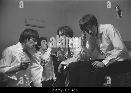 Ray Davies and Dave Davies of The Kinks pop group in their dressing ...