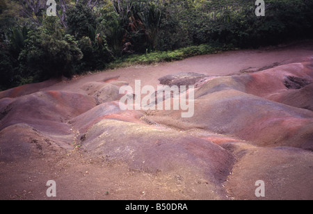 Chamarel coloured earths. These undulating mounds of earth have ...