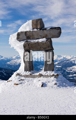 An Inuit Inukshuk stone statue, Whistler mountain resort, venue of the ...
